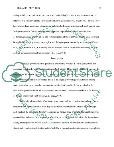 Comparing And Contrasting The Research Methods Assignment