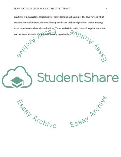 How To Teach Literacy And Multi literacy Essay Example Topics And how-to-teach-literacy-and-multi-literacy-essay-example-topics-and