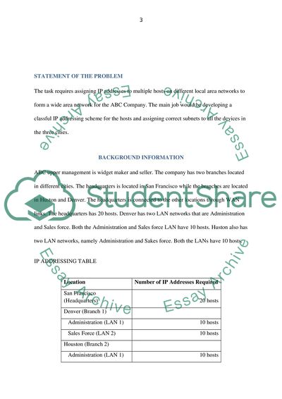 Classful Ip Addressing Coursework Example Topics And Well Written