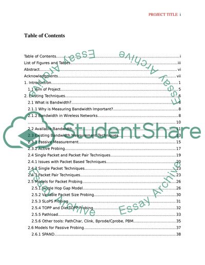 Bandwidth Estimation In Wireless Networks Dissertation