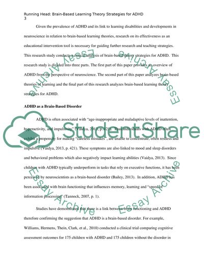 Brain-Based Learning Theory Strategies for ADHD Research Paper Example ... Brain-Based Learning Theory Strategies for ADHD Research Paper Example ...