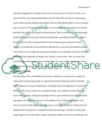 Find three logical fallacies from the article Essay Find three logical fallacies from the article Essay