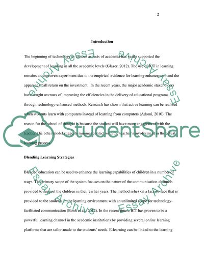 ICT system and blending learning strategies Essay ICT system and blending learning strategies Essay
