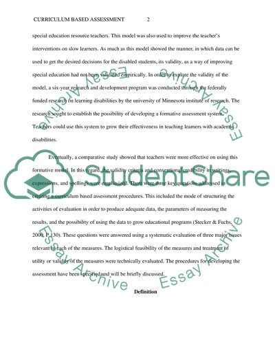 Curriculum Based Assessment Research Paper Example Topics And Well