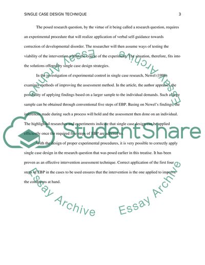 Single Case Design Technique Essay Example Topics And Well Written 