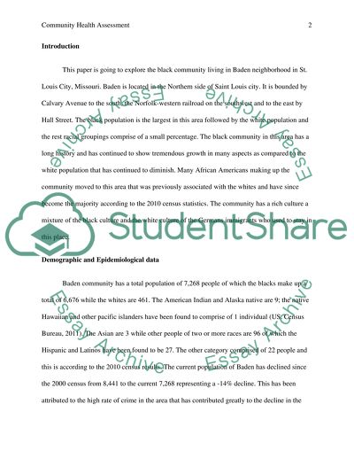 Community Assessment Paper : Community Assessment Community Assessment Paper : Community Assessment