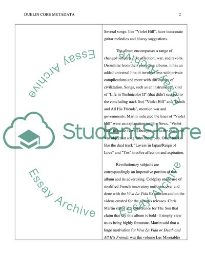 Dublin Core Metadata Assignment Example | Topics and Well Written ... Dublin Core Metadata Assignment Example | Topics and Well Written ...