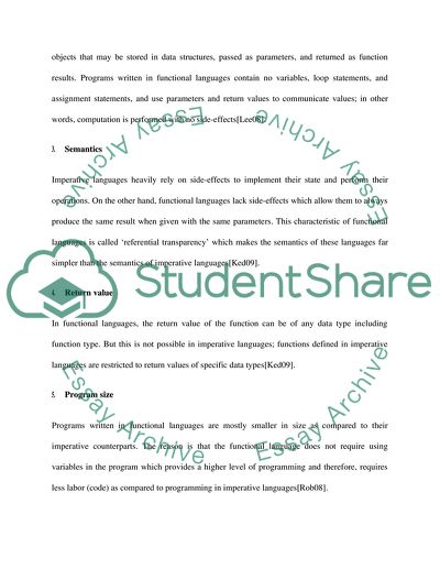 Imperative Languages vs Functional Languages Essay Example | Topics and ... Imperative Languages vs Functional Languages Essay Example | Topics and ...