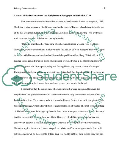 Primary Source Analysis Essay Example Topics And Well Written Essays 