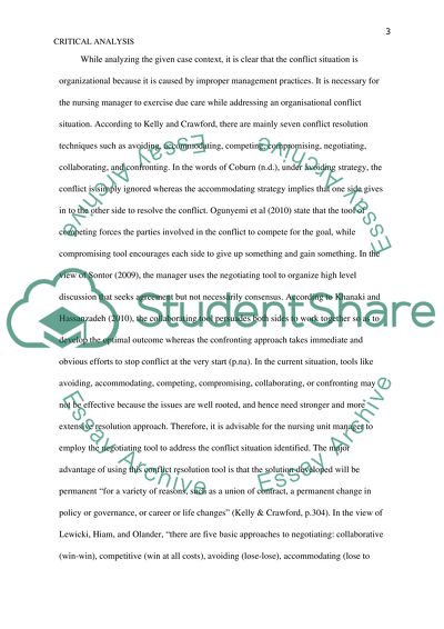 Critical Analysis Of Nursing Scenario Essay Example Topics And Well 