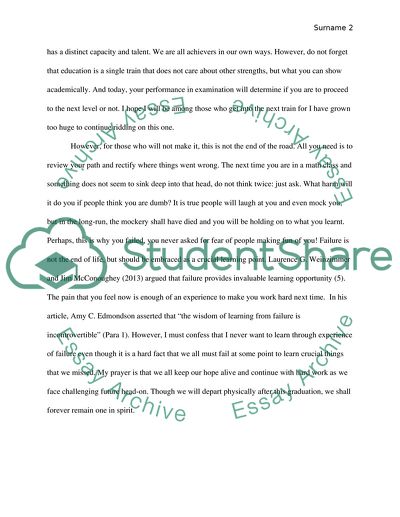 High School Graduation Speech Essay Example Topics And Well Written 