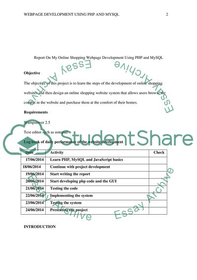 Online Shopping Webpage Development Using Php And Mysql Assignment Example Topics And Well