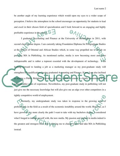 Personal Statement MA Publishing Example Topics And Well Written 