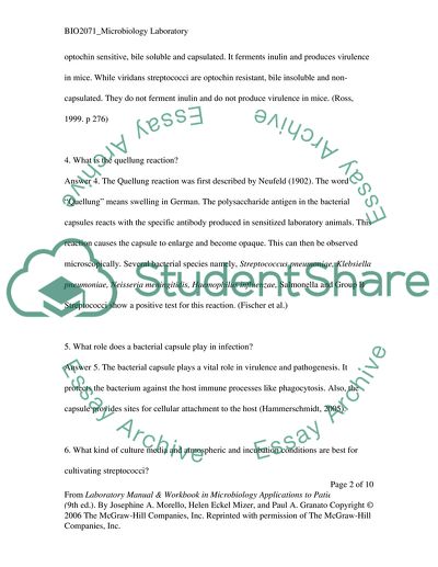 Microbiology Laboratory Questions Essay Example | Topics and Well ... Microbiology Laboratory Questions Essay Example | Topics and Well ...