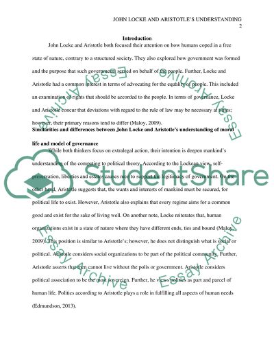 John Lockes And Aristotles Understanding Of Moral Life Essay