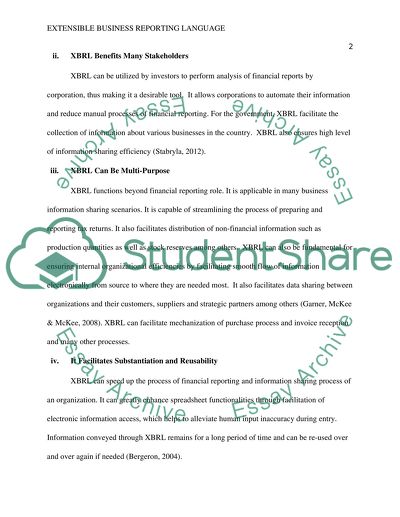 EXtensible Business Reporting Language Research Paper EXtensible Business Reporting Language Research Paper