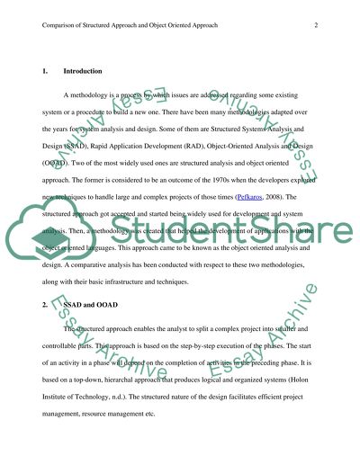 A Comparison Of Structured Analysis To Object Oriented Analysis