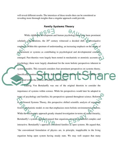 Family Systems Theory Research Paper Example | Topics and Well Written Essays - 1750 words