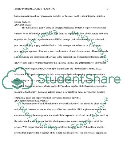 Erp Implementation Best Practices Literature Review Example Topics And Well Written Essays