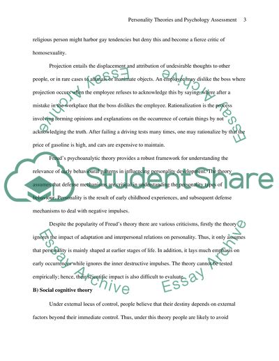 Personality Theories and Assessment Psychology Assignment Example ... Personality Theories and Assessment Psychology Assignment Example ...