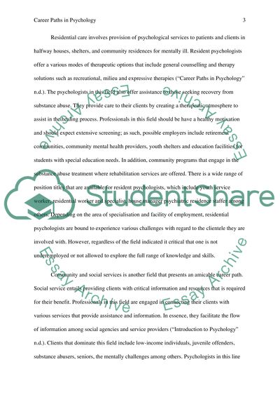 Career Paths in Psychology Essay Example | Topics and Well Written ...
