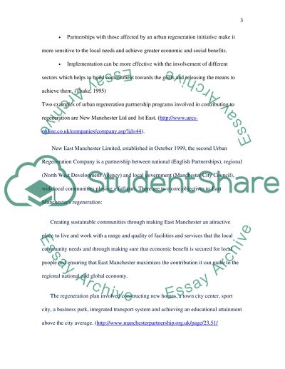 Urban Regeneration Partnerships Essay Example | Topics and Well Written ... Urban Regeneration Partnerships Essay Example | Topics and Well Written ...