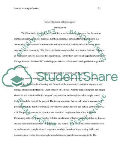 Service Learning Reflection Paper GIFT Essay Example Topics And Well Written Essays 1000 Words