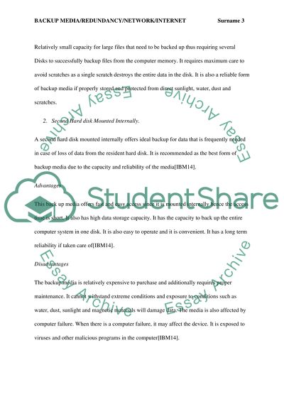 Difference Between Data Redundancy And Backup Essay Example Topics