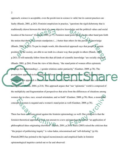 Feminist Epistemology And Philosophy Of Science Research Paper