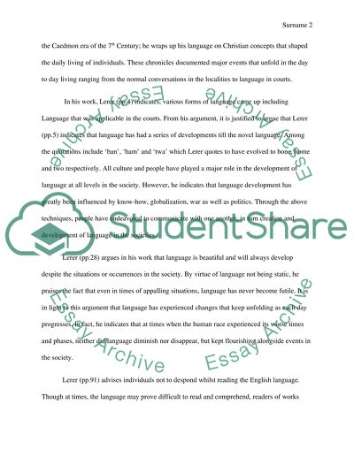 Seth Lerers Inventing English: a Portable History of the Language Essay Example | Topics and ...