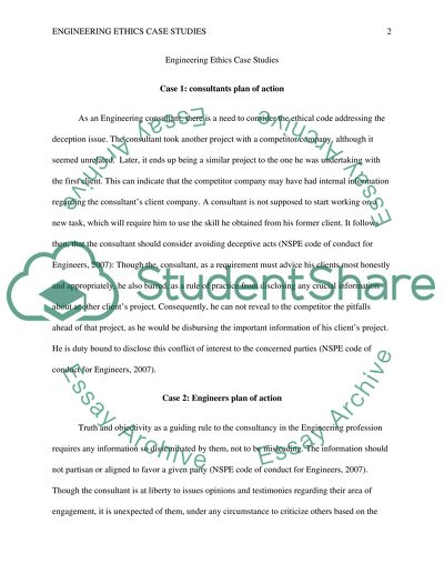 Engineering Ethics Case Study Example Topics And Well Written Essays 750 Words