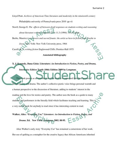 10-entry Bibliography And5-work Annotated Bibliography