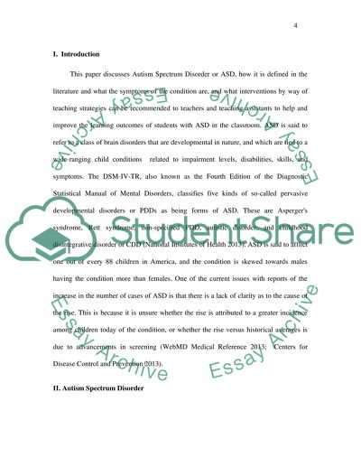 Autism Spectrum Disorder Essay Example Topics And Well Written Essays 